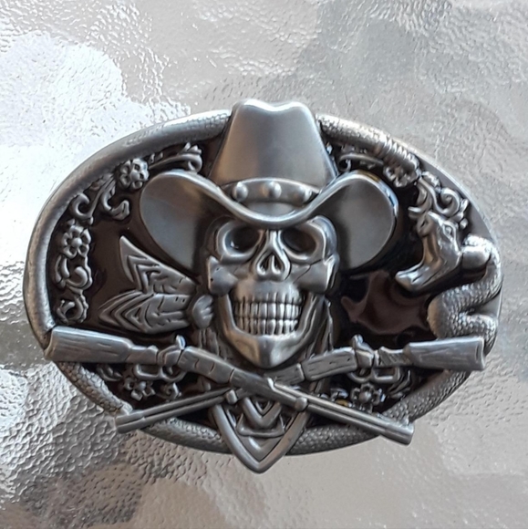 Accessories | New Matching Cowboy Skeleton Outlaw Belt Buckle And ...